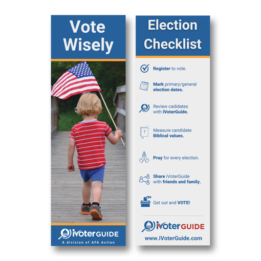 AFA Resource Center - iVoterGuide Election Checklist Bookmarks