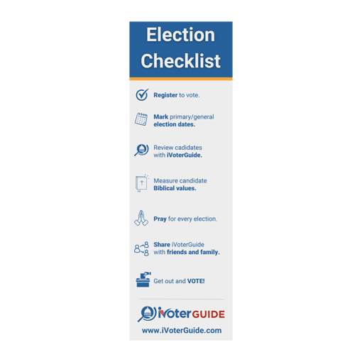 AFA Resource Center - iVoterGuide Election Checklist Bookmarks